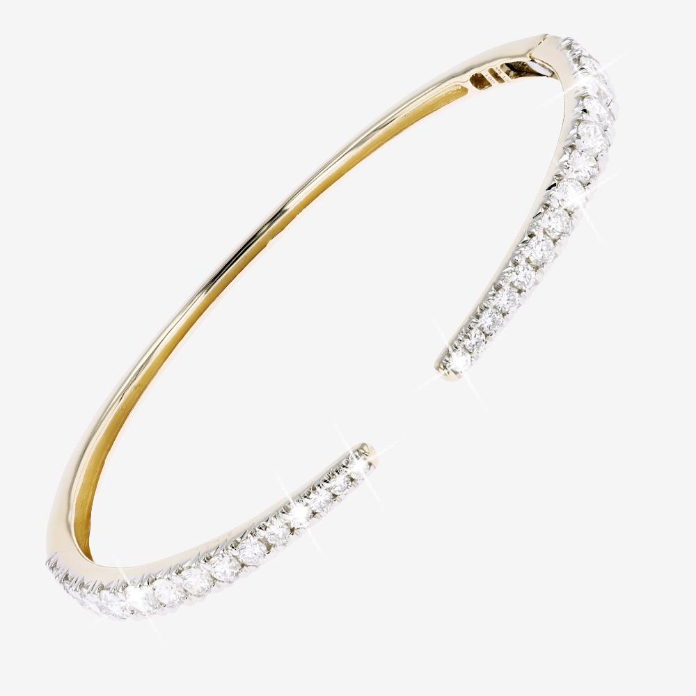 9ct Gold Real Diamond Lab-Grown Designer Bangle 3.00ct | Warren James