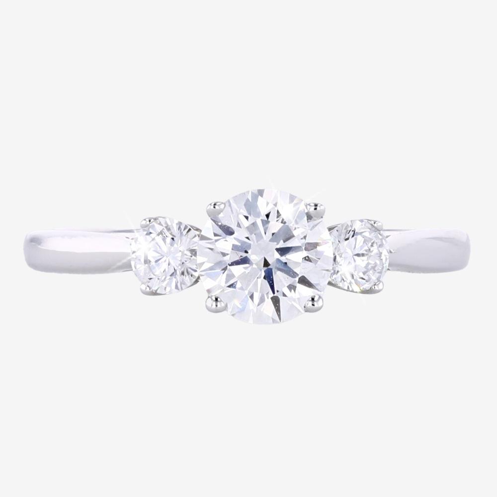 9ct White Gold Real Diamond Lab-Grown 3 Stone Ring 1.00ct | Warren James