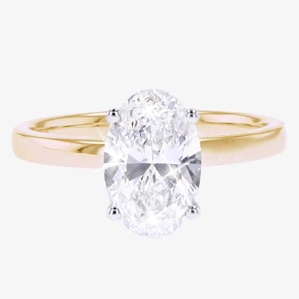 9ct Gold Real Diamond Lab-Grown Oval Solitaire 2.00ct | Warren James