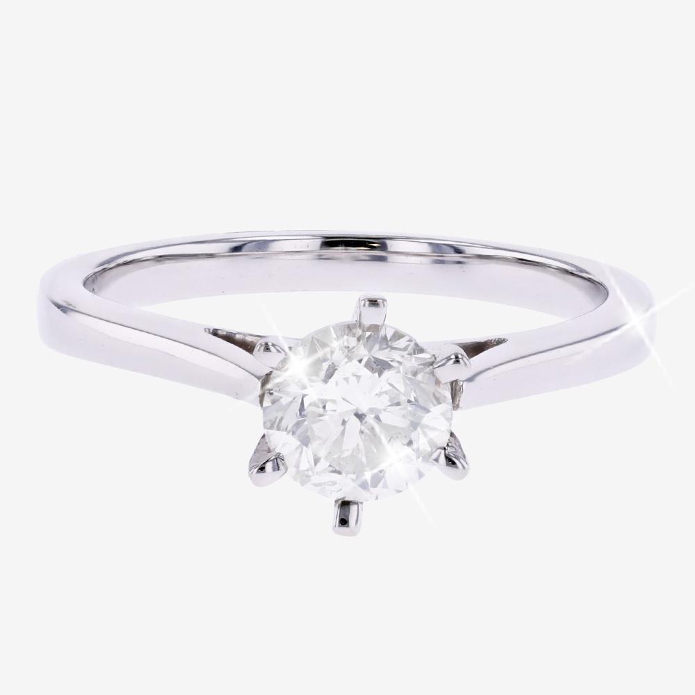 18ct White Gold Certificated Solitaire Ring | Warren James
