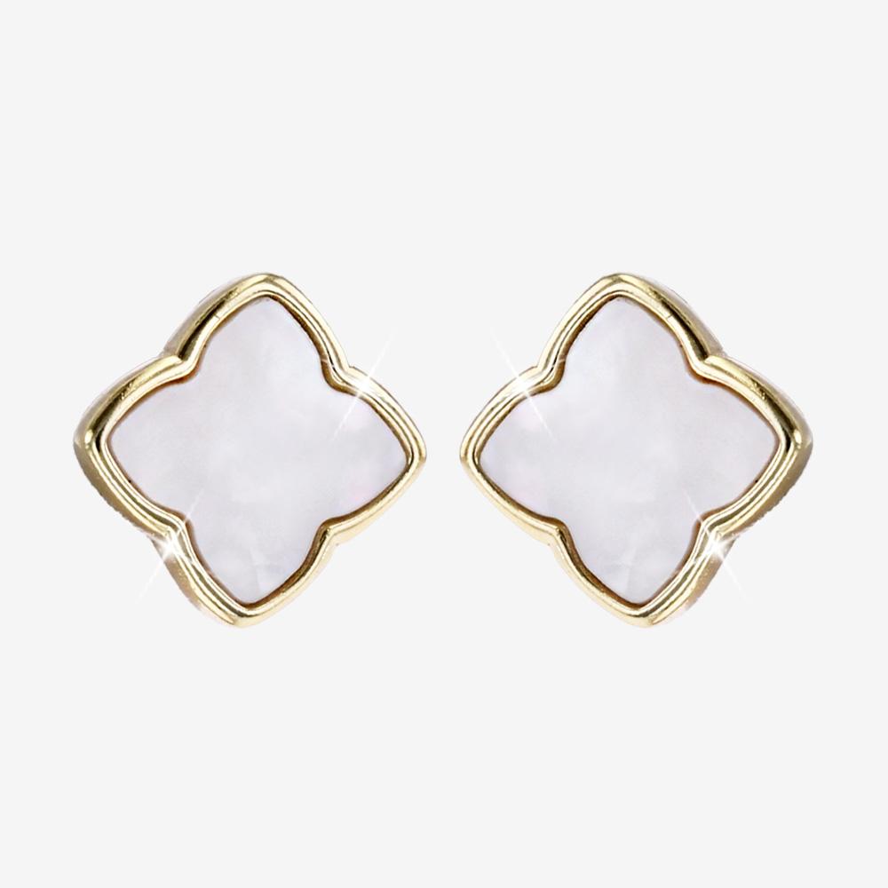 18ct Gold On Silver Real Mother Of Pearl Earrings | Warren James