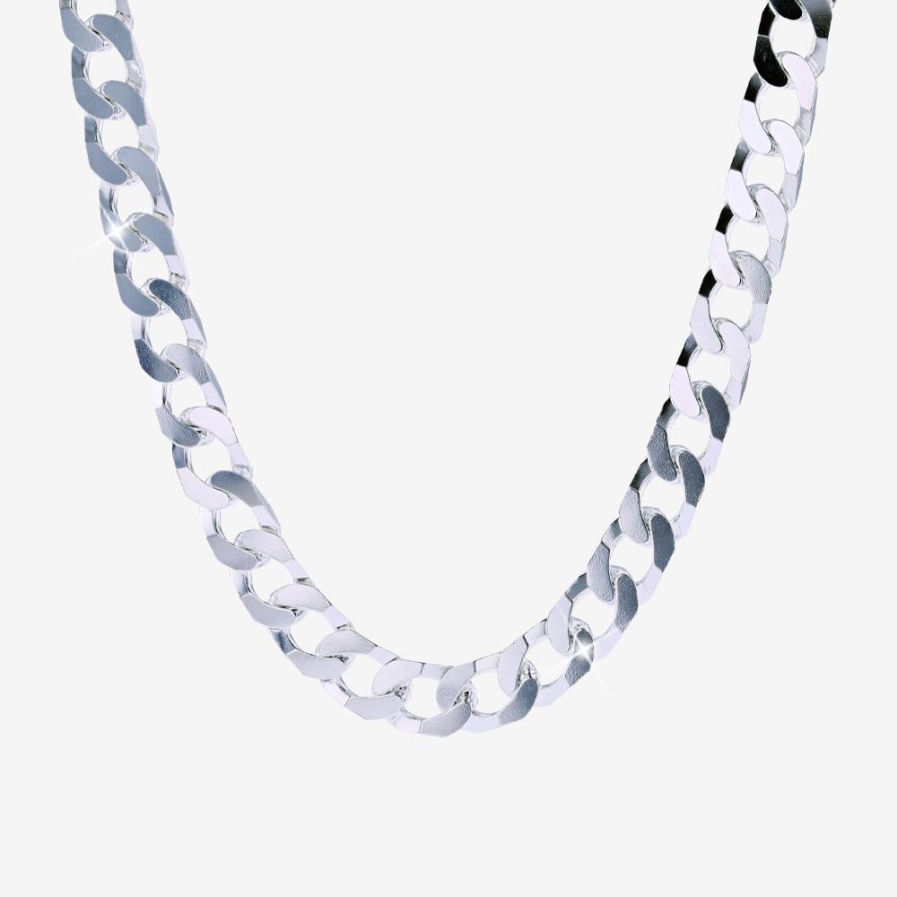 Sterling Silver Mens Heavyweight Square Curb Chain 20 | Warren James