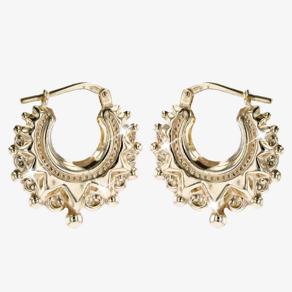 18ct Gold Vermeil On Silver Vintage Hoops | Warren James