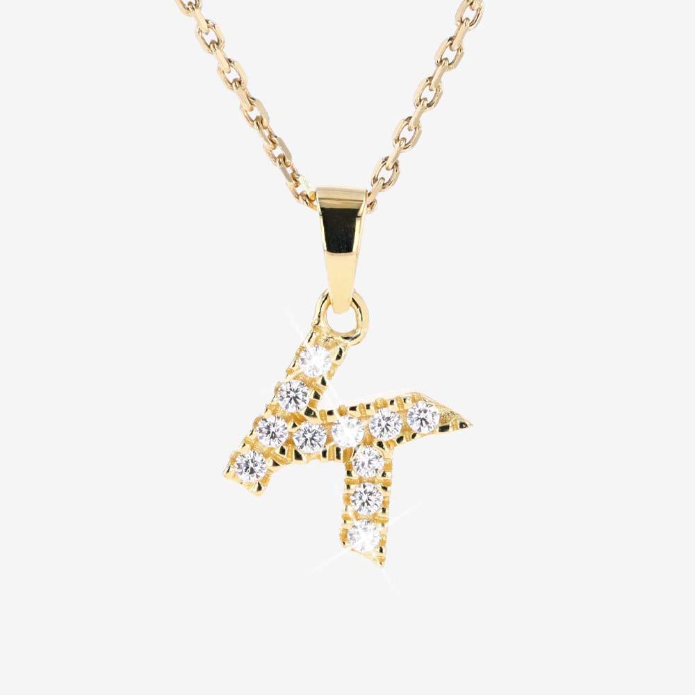 18ct Gold Vermeil On Silver K Initial Necklace | Warren James