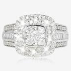 9ct White Gold Certificated Diamond Cluster Ring 1.00ct at Warren James